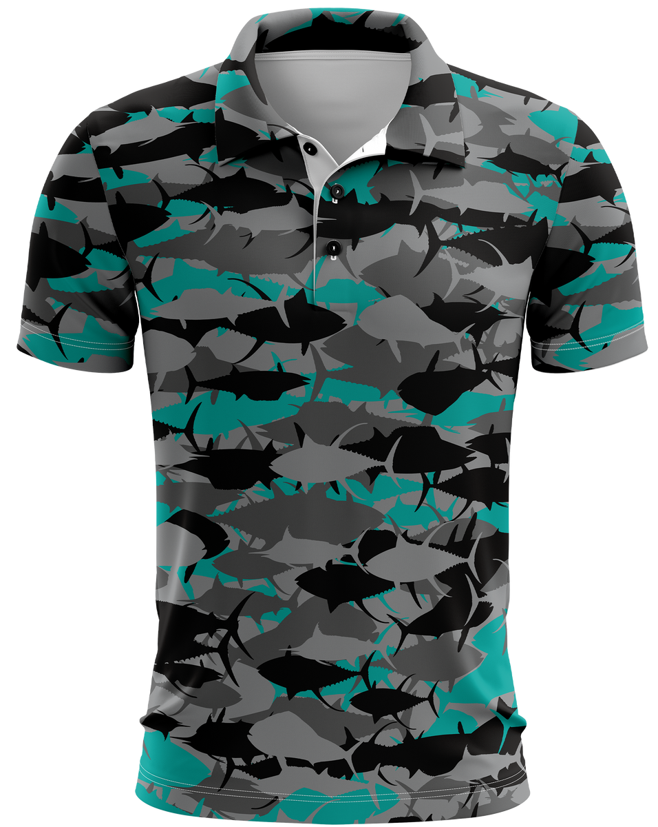 Pelagic Teal Camo Dri Fit Polo (Adult/Keiki) – Venture Wetsuits