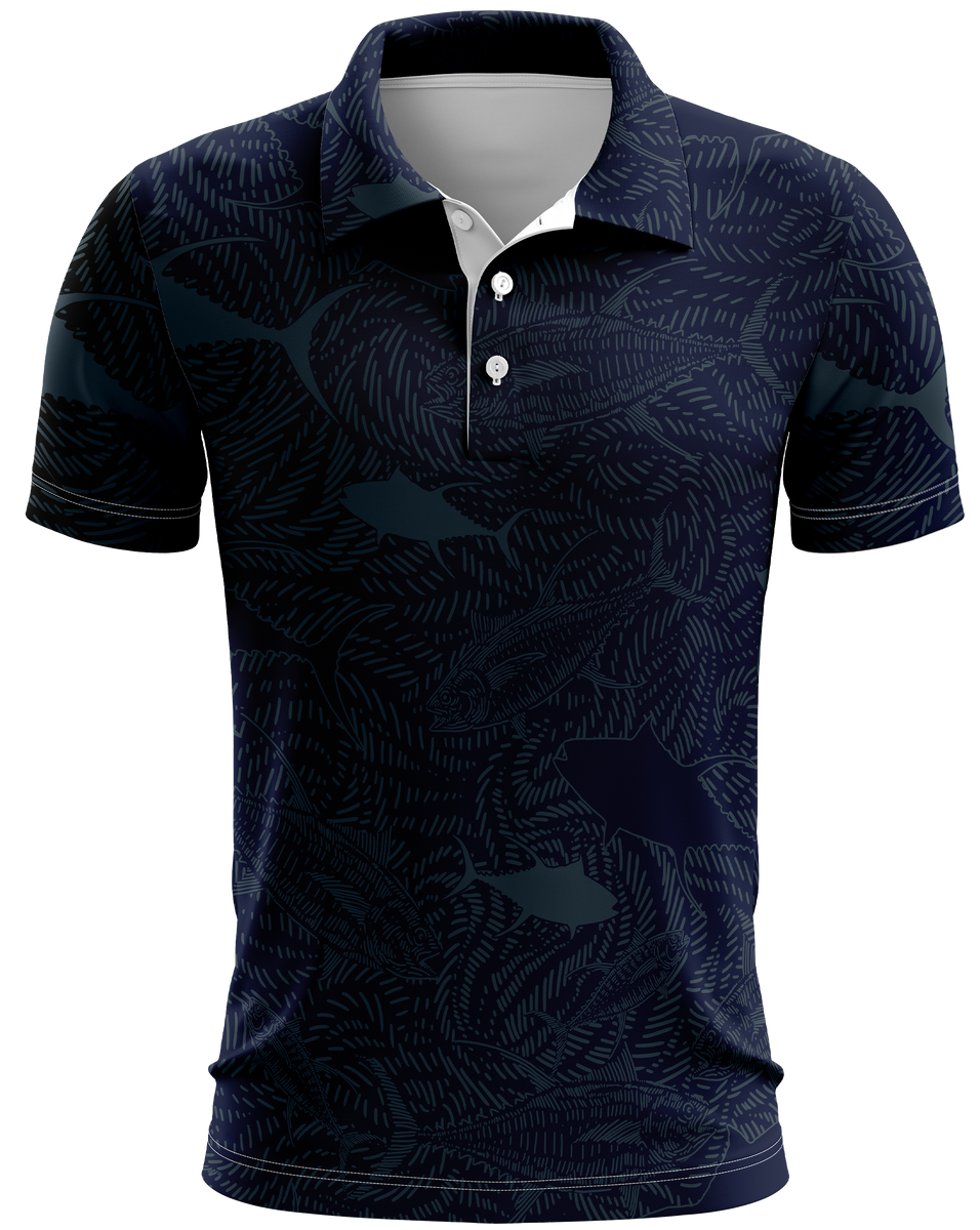 Chasing Ahi Navy Dri Fit Polo (Adult/Keiki) – Venture Wetsuits
